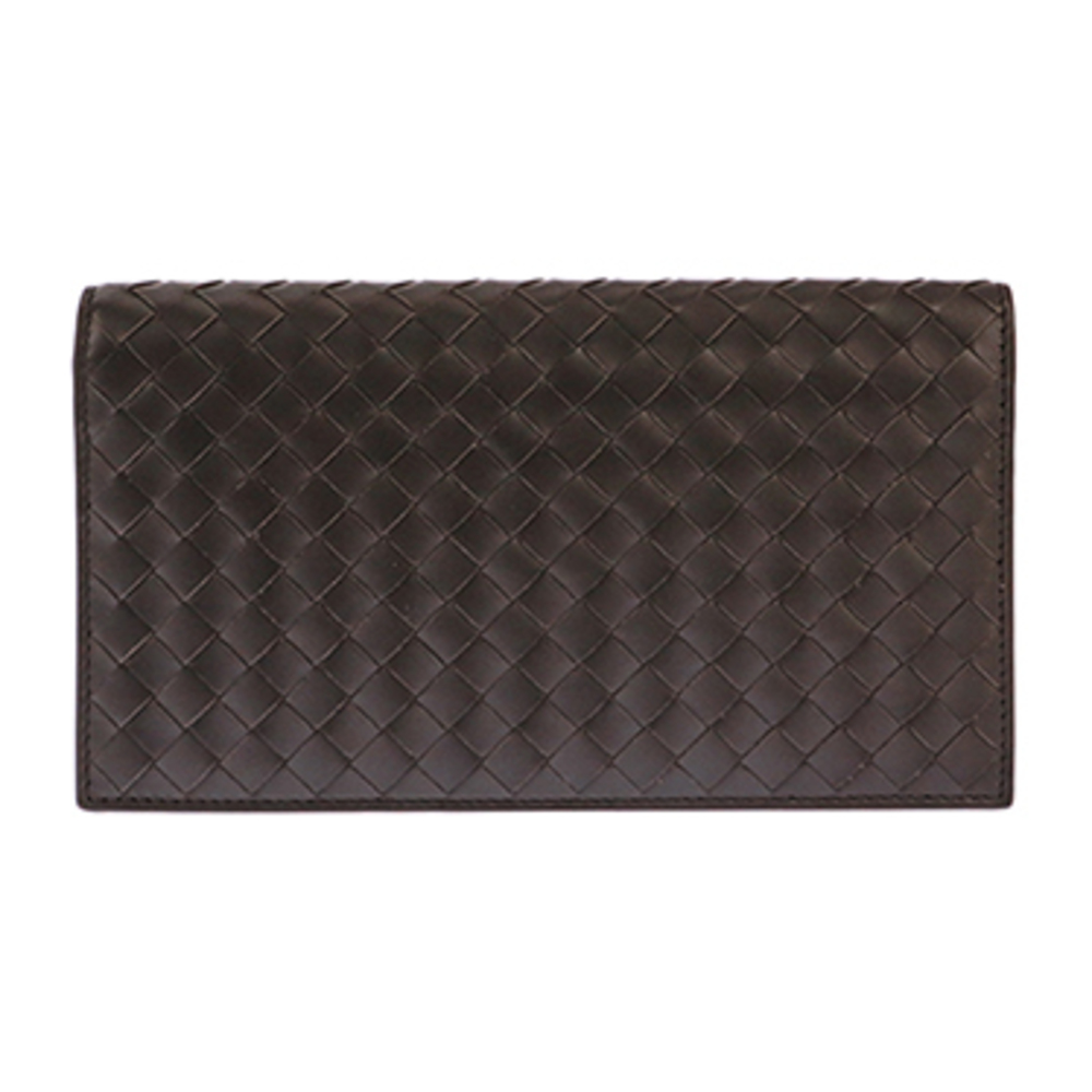 Bottega Veneta Long Wallet Intrecciato Brown Gunmetal - Gem